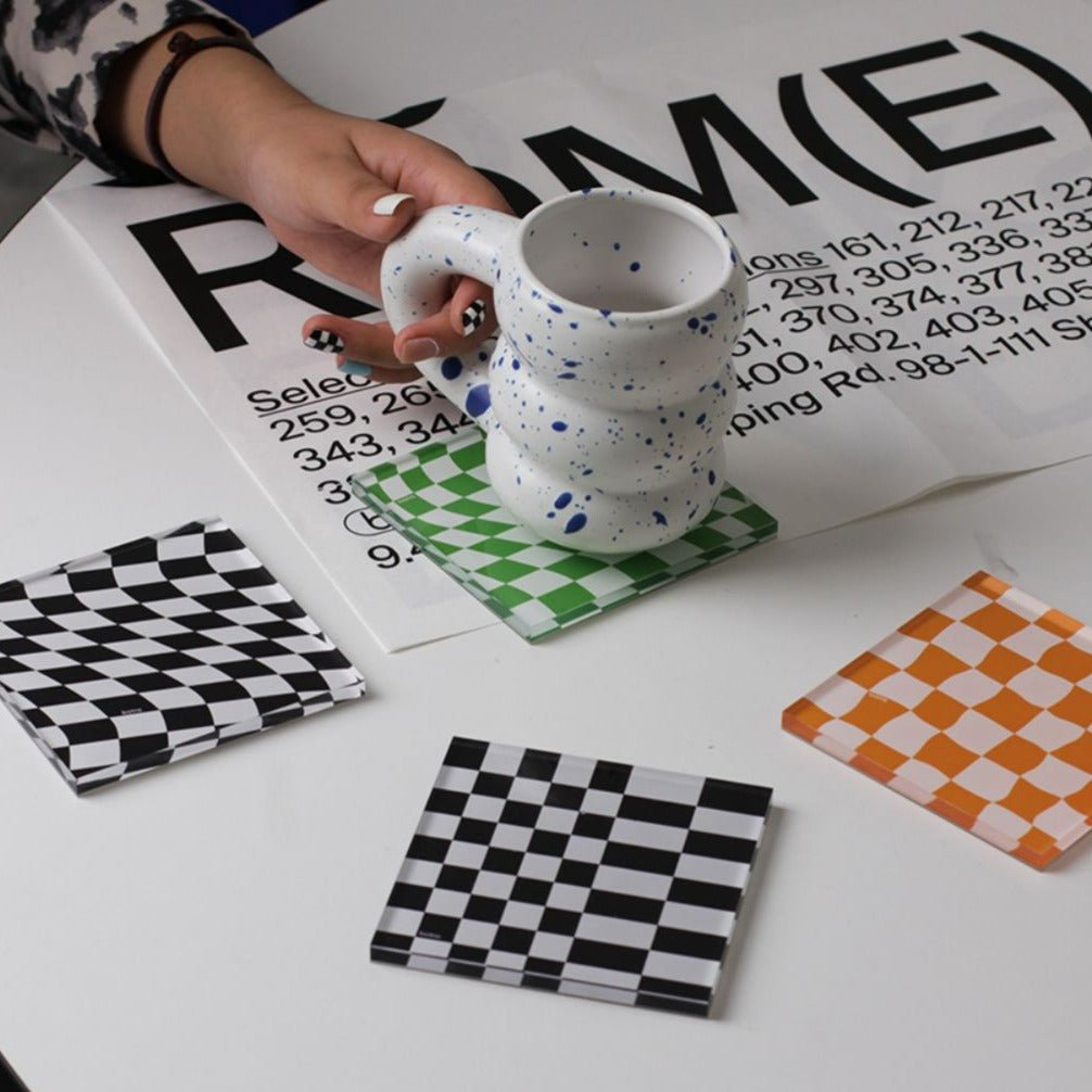 Checkerboard Fun Acrylic Coaster – Delicors